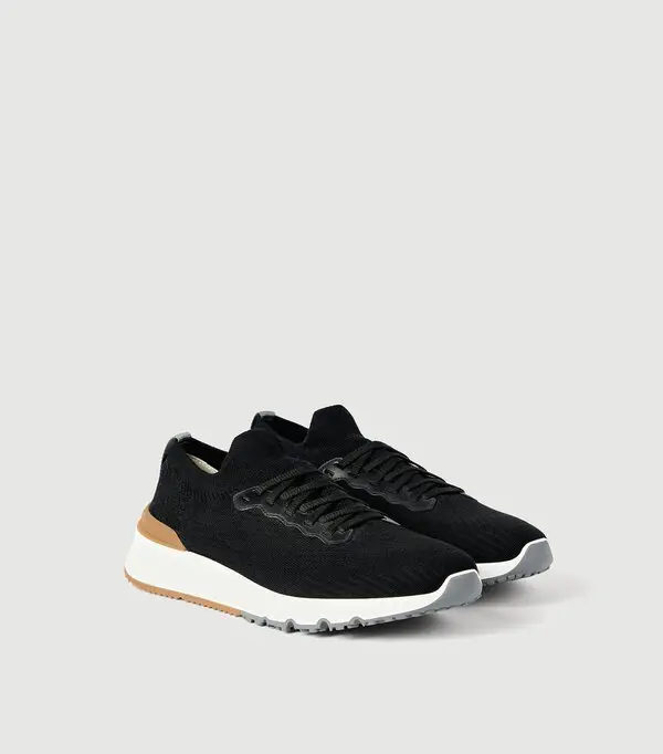 Brunello Cucinelli Cotton Knitted Sneakers