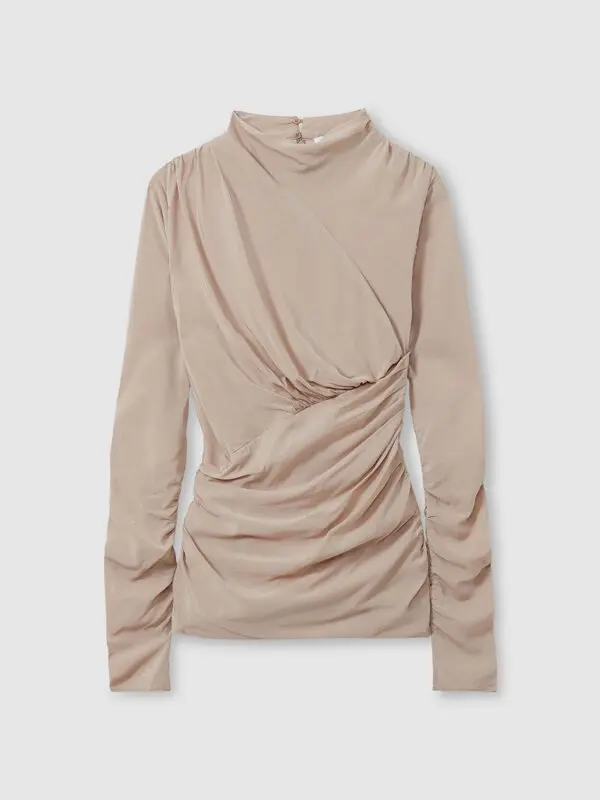 REISS Eleni Ruched Long Sleeve Top