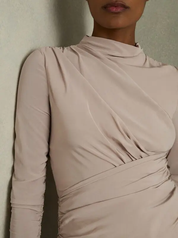 REISS Eleni Ruched Long Sleeve Top