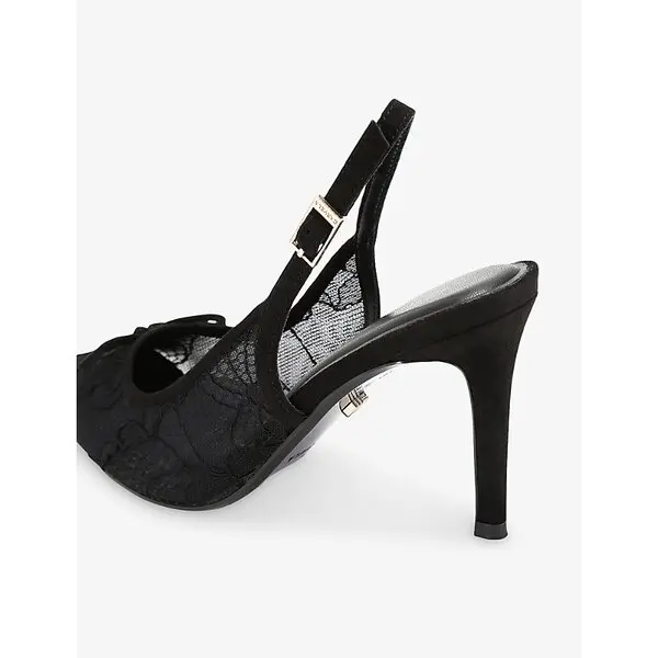 Carvela Positano Lace Heeled Woven Slingback Courts
