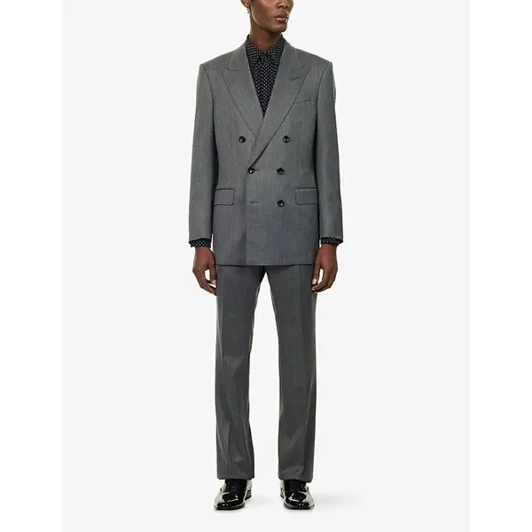TOM FORD Double-breasted Peak-lapel Wool Suit