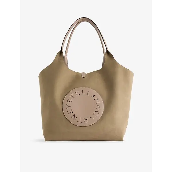 Stella McCartney Perforated-logo Vegan-suede Tote Bag