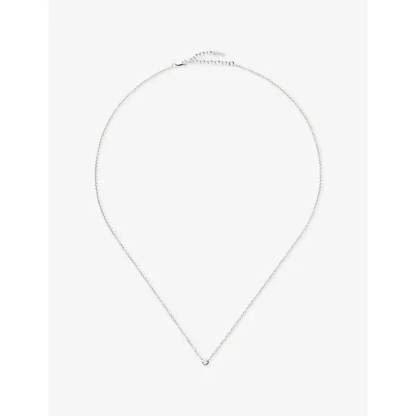 MISSOMA Fine Solitaire 14ct White Gold And Diamond Pendant Necklace - Silver