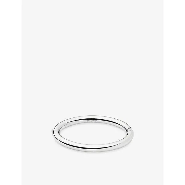 MISSOMA Chunky Round Hinged Platinum-plated Stainless-steel Bangle - Silver