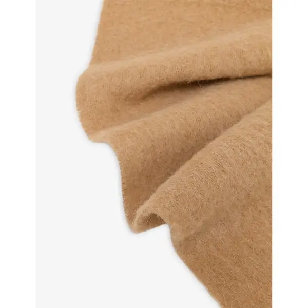 Maje Fringed Logo-embroidered Wool And Alpaca Scarf