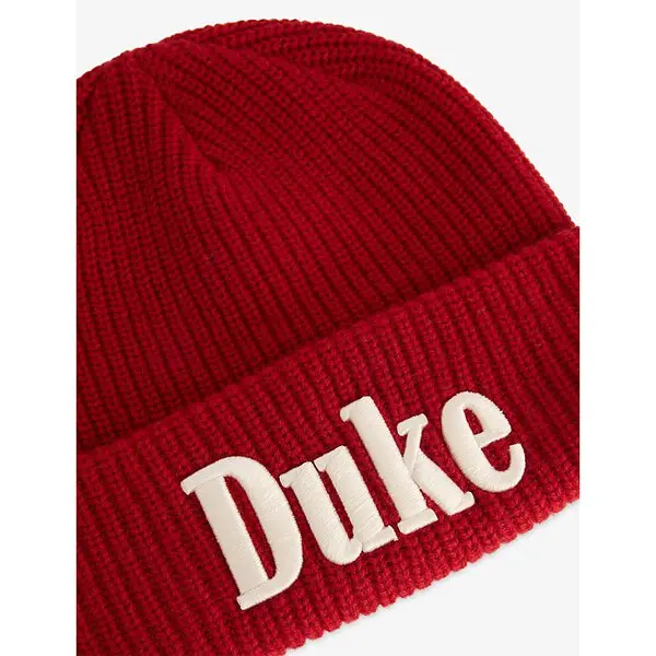 DUKE + DEXTER Logo Embroidered Wool Beanie Hat