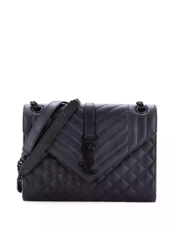 Saint Laurent Classic Monogram Envelope Satchel Mixed Matelassé Leather Medium Shoulder Bag