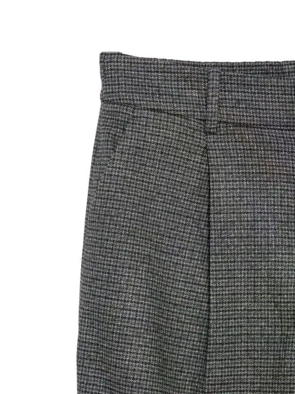 PT TORINO Houndstooth-pattern Pleated Tailored Trousers