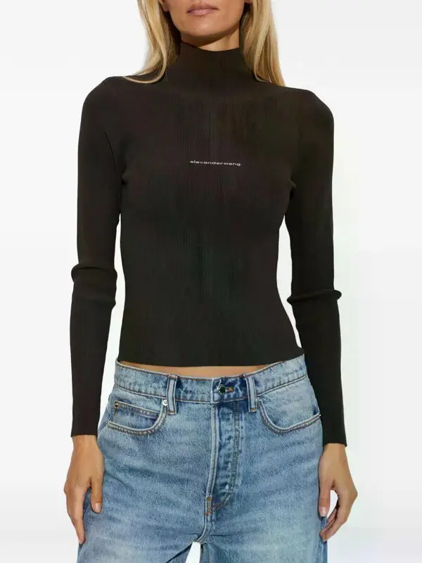 Alexander Wang Logo-print Ribbed Sweater