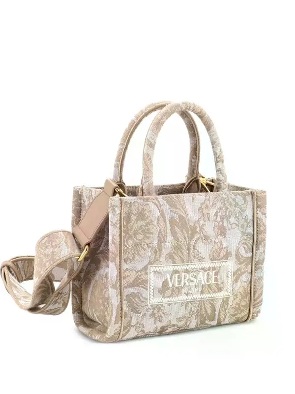 Versace Athena Convertible Barocco Jacquard Small Tote Bag - Neutrals