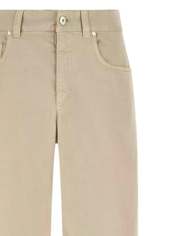 Brunello Cucinelli Wide-leg Garment-dyed Trousers