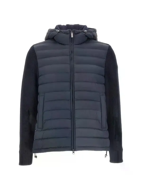 COLMAR Quilted Knit-sleeve Hooded Jacket