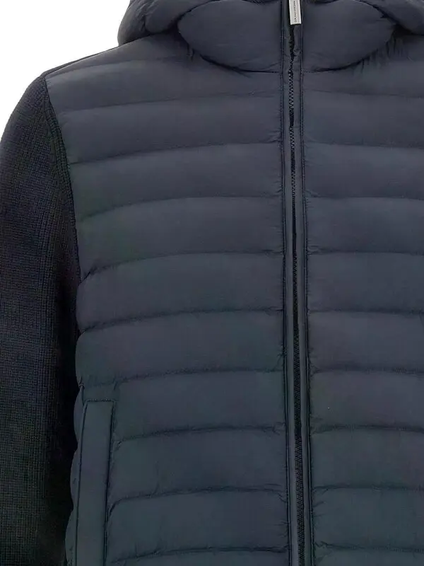 COLMAR Quilted Knit-sleeve Hooded Jacket