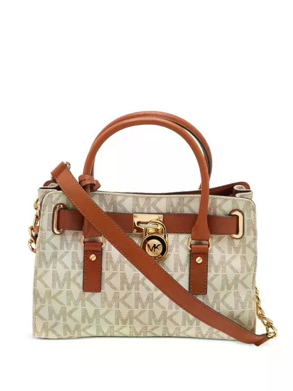 Michael Kors Hamilton Belted Tote Bag - White
