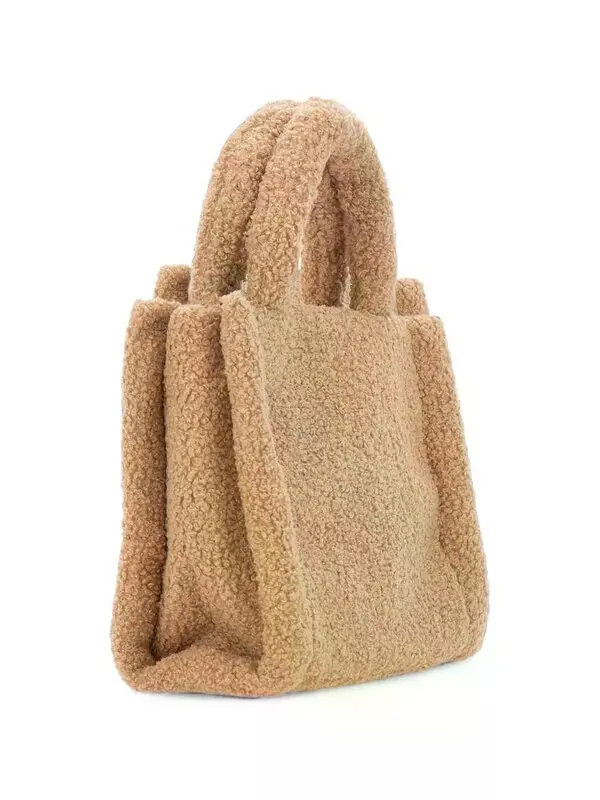 COLMAR Teddy-effect Logo-patch Tote Bag - Neutrals