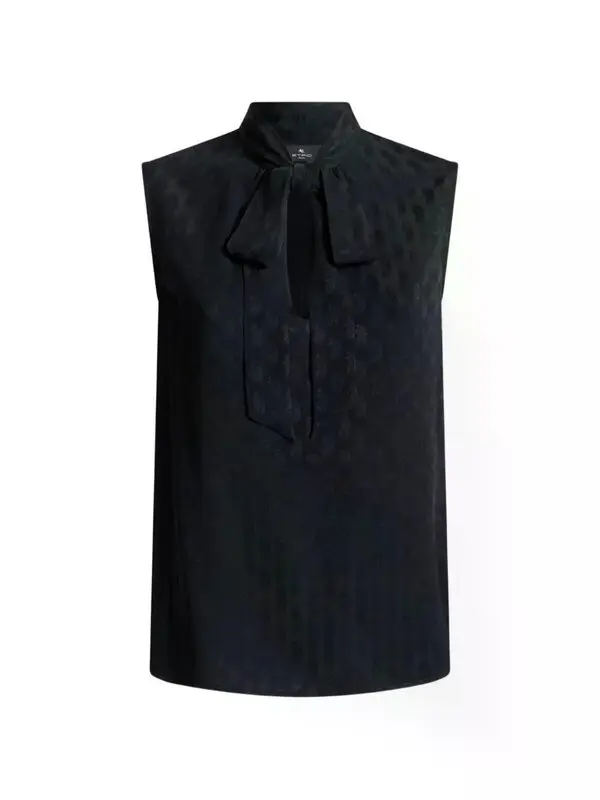 Etro Silk-blend Jacquard Paisley Top With Scarf