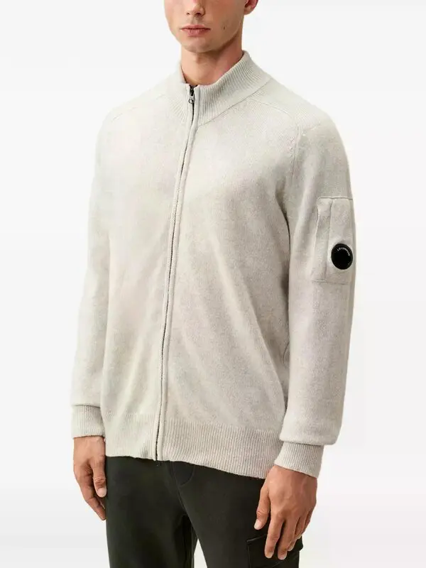 C.P. COMPANY Lambswool Lens Zipped Sweater