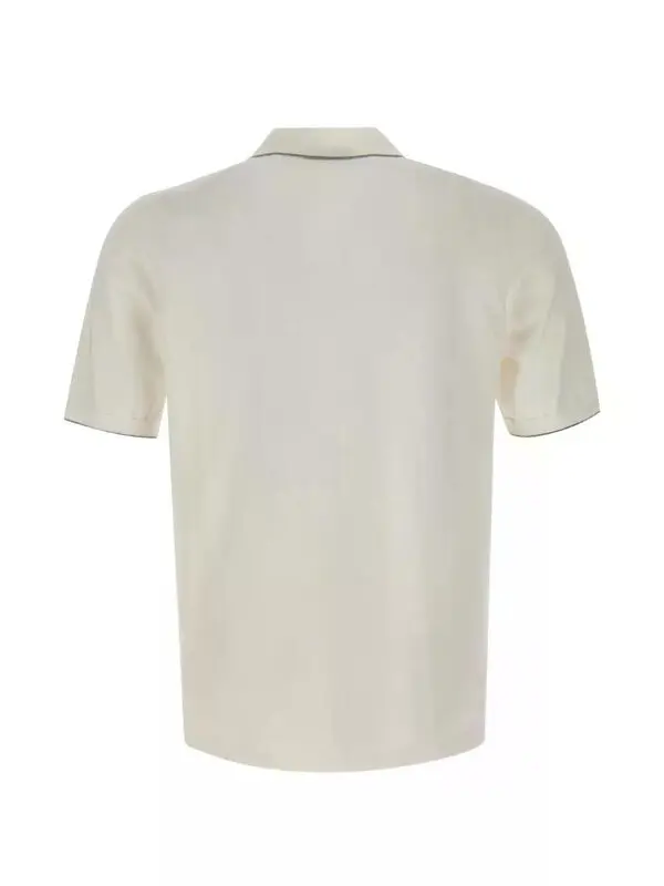 KANGRA Contrast-trim Open-collar Polo Shirt