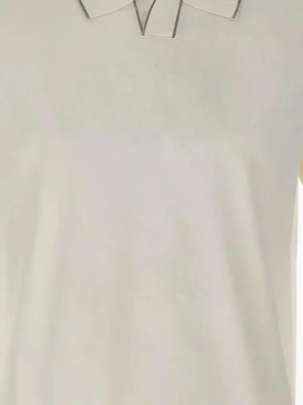 KANGRA Contrast-trim Open-collar Polo Shirt