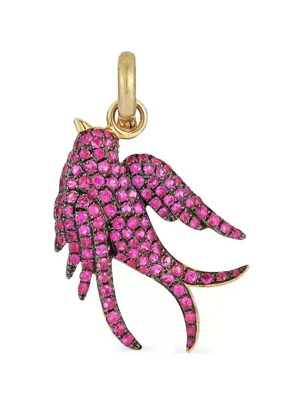 STORROW JEWELRY Birdie Ruby Charm - Gold