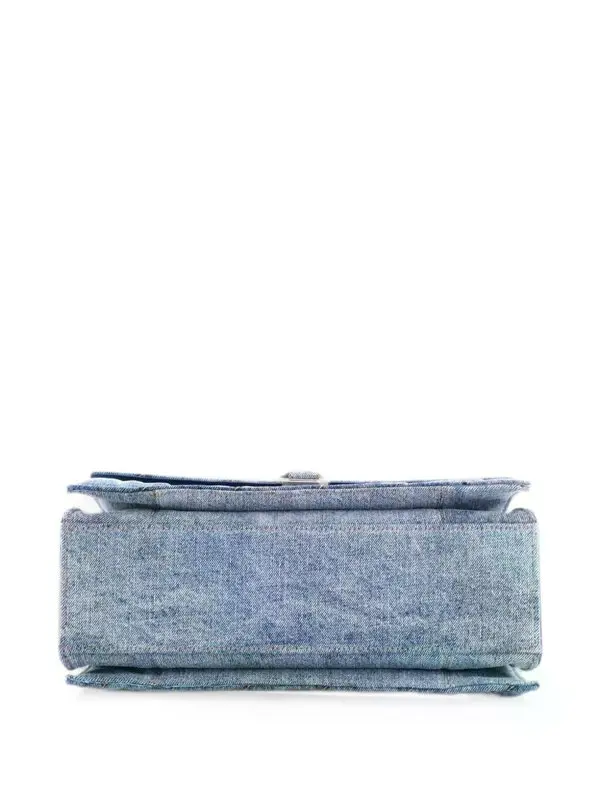 Balenciaga Crush Chain Flap Bag Quilted Denim Medium Shoulder Bag