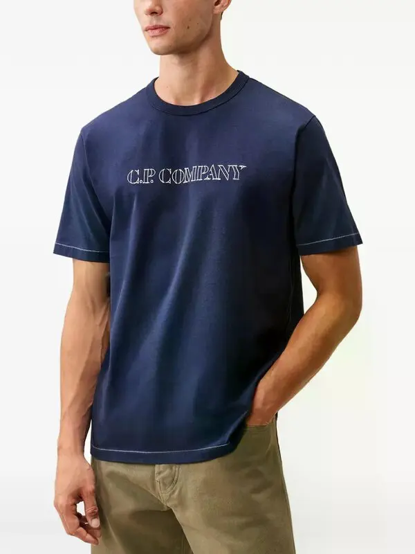 C.P. COMPANY 30/2 Mercerized-jersey Twisted Short-sleeve Logo T-shirt