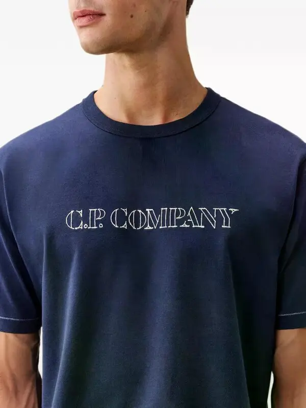 C.P. COMPANY 30/2 Mercerized-jersey Twisted Short-sleeve Logo T-shirt