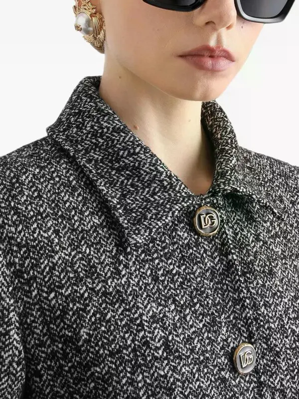 Dolce & Gabbana Single-breasted Wool-blend Chevron Coat