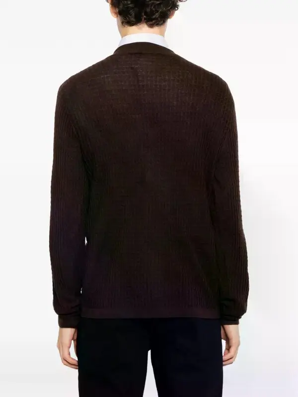 Emporio Armani Waffle-knit Cardigan