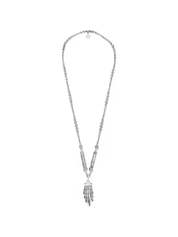 N°21 Crystal-embellished Tassel Necklace - Silver