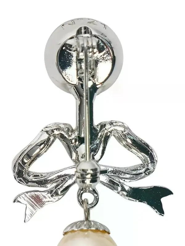 N°21 Bow-detail Drop Brooch - Silver