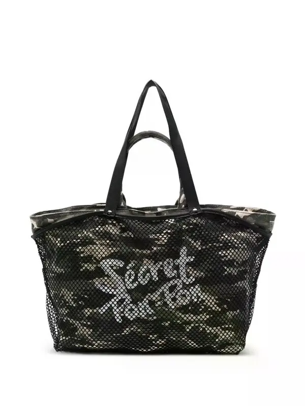 SECRET PON-PON Large City Camouflage-pattern Tote Bag - Green