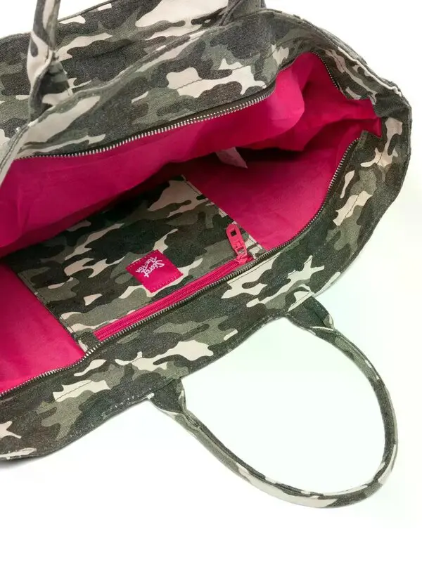 SECRET PON-PON Large City Camouflage-pattern Tote Bag - Green