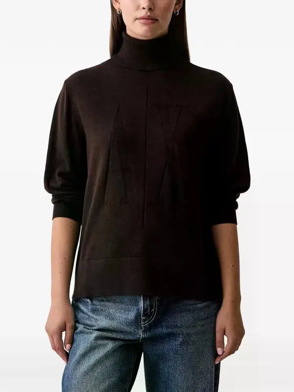 Armani Exchange Logo-intarsia Roll-neck Sweater