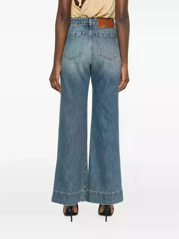 Victoria Beckham Patch-pocket Wide-leg Jeans