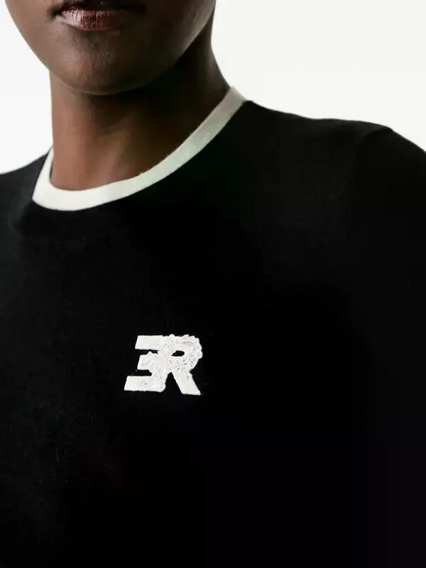 ERMANNO FIRENZE Logo-embroidered Contrast-trim T-shirt