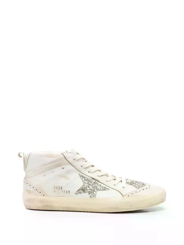 GOLDEN GOOSE Mid Star Glitter-patch Sneakers