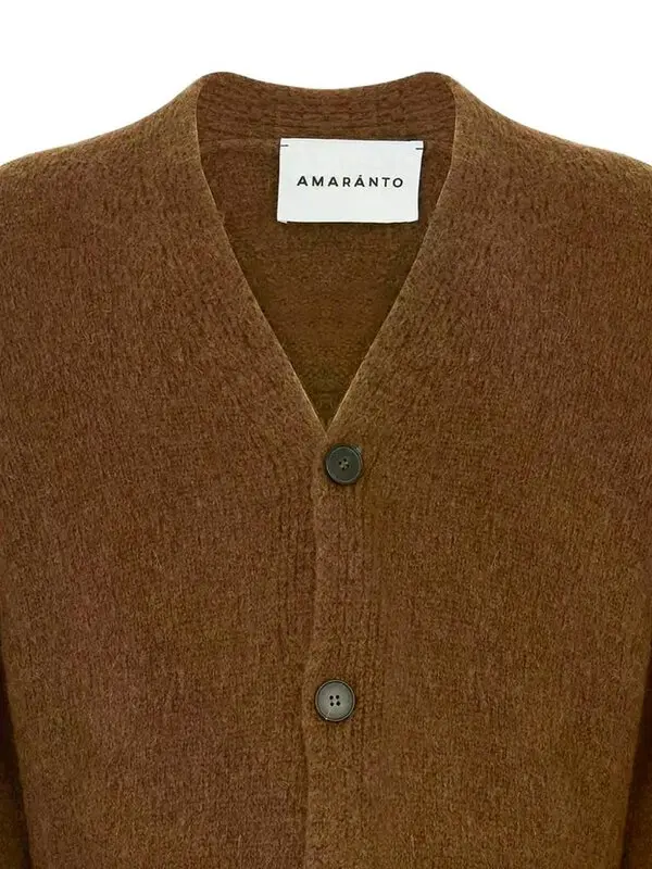 AMARANTO Button-up Wool Cardigan - Brown