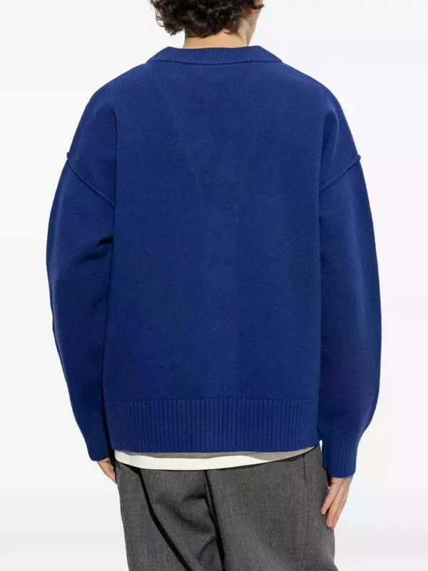 AMI Paris Wool Cardigan With De Coeur
