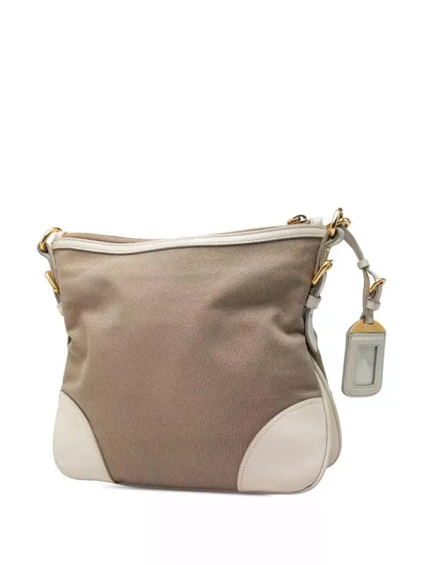 Prada 2000-2013 Canvas Canapa Logo Crossbody Bag - Neutrals