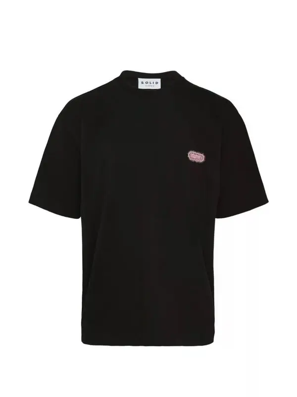 SOLID HOMME Logo-patch T-shirt