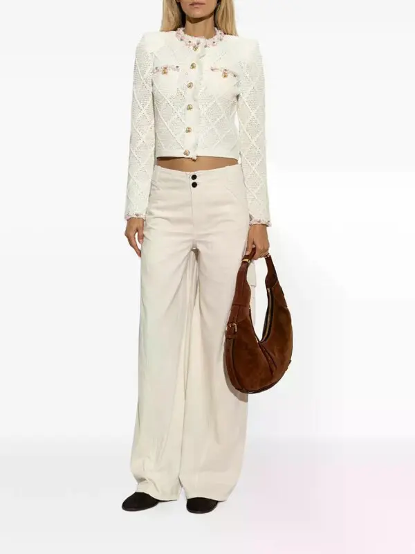 SELF-PORTRAIT Fringe Knit Cardigan