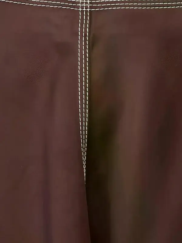 Marni Contrast-stitch Satin Midi Skirt