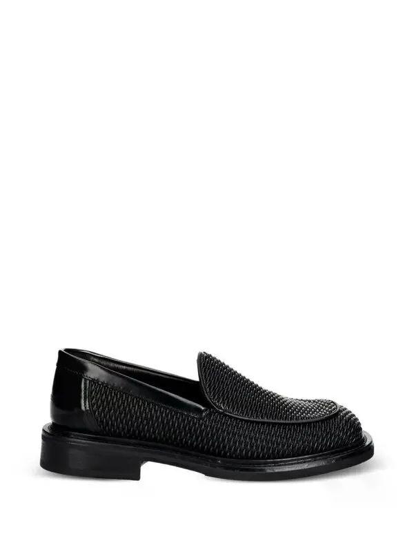 Filling Pieces Woven Leather Loafers