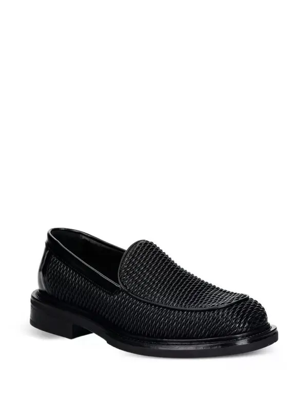 Filling Pieces Woven Leather Loafers