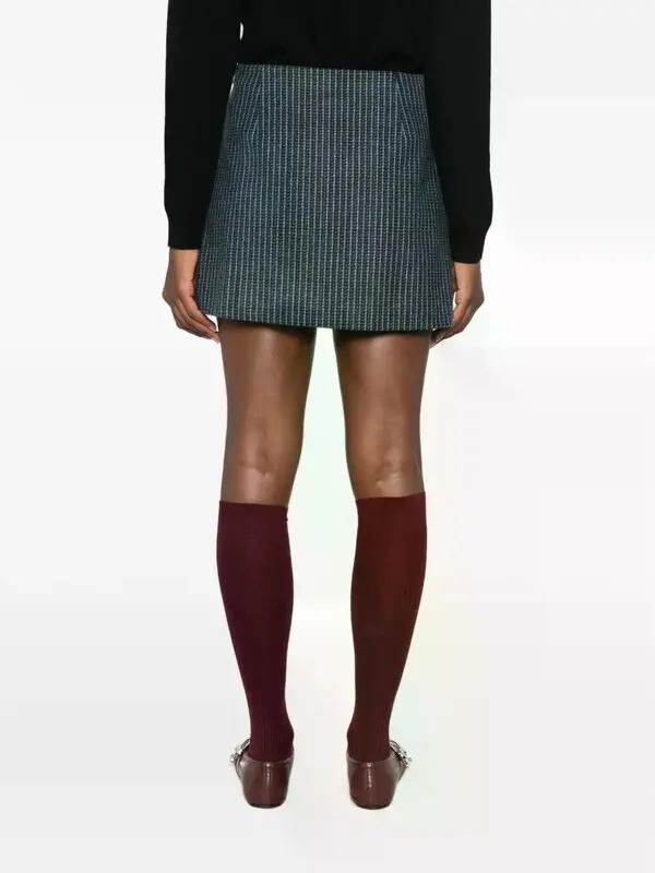 STELLA NOVA Check-pattern A-line Mini Skirt