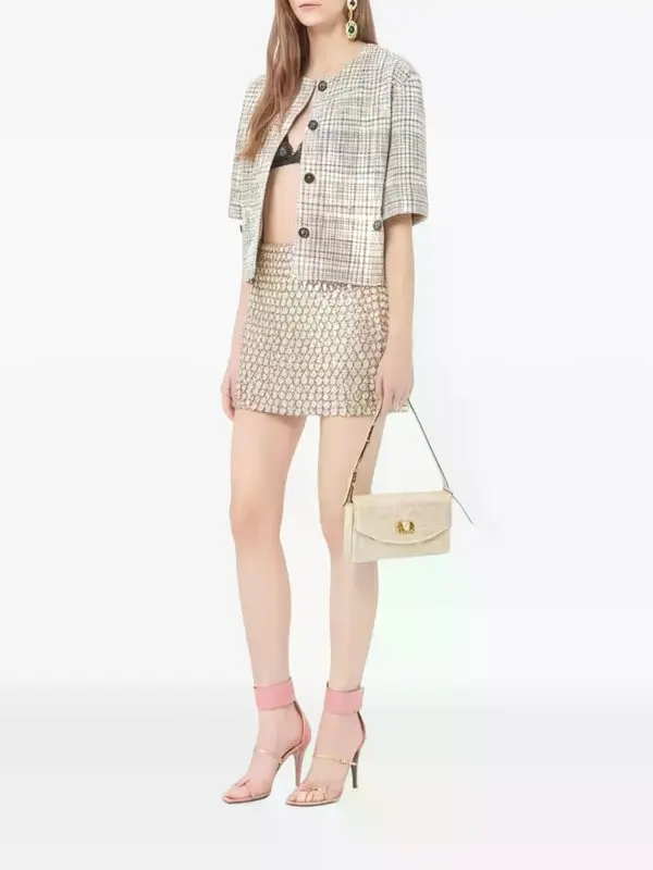 Valentino Garavani Devain Small Shoulder Bag With Pearls And Rhinestones - Neutrals