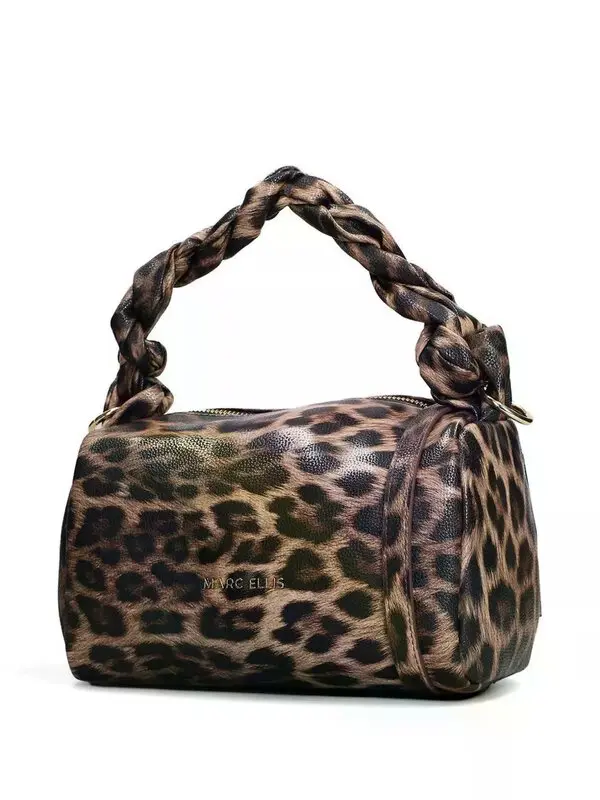 MARC ELLIS Brigitte Leo Leopard-print Braided Shoulder Bag