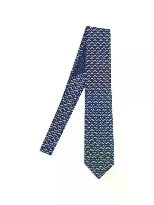 FERRAGAMO Tales-print Silk Tie - Blue