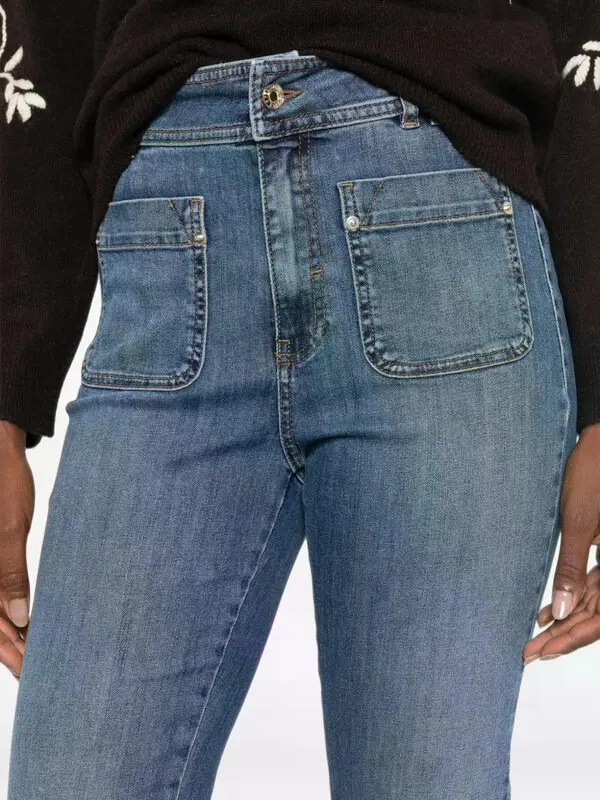 I BLUES Patch-pocket Flared Jeans